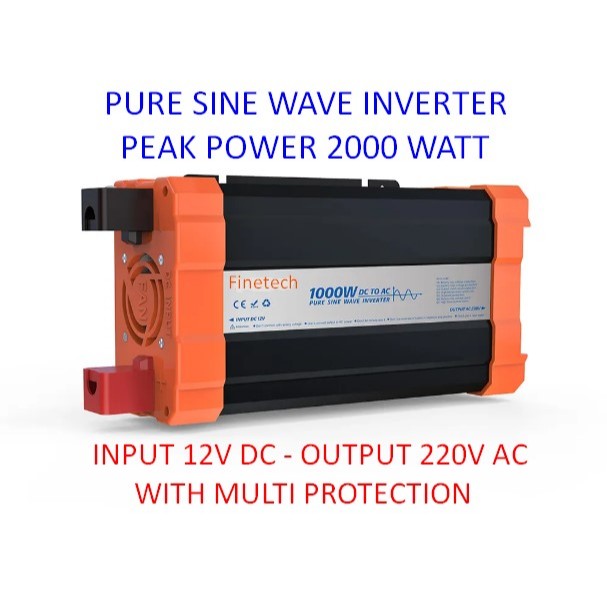 Jual Inverter Off Grid FINETECH 1000W Pure Sine Wave 12-24V DC to 220V ...