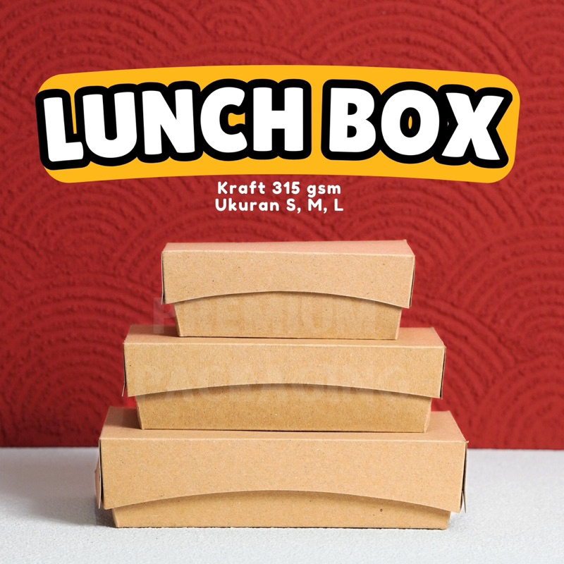 Jual Paper Lunch Box Kraft Coklat Full Laminasi uk S/M/L 315gsm TEBAL / Kotak Bungkus Makan ...