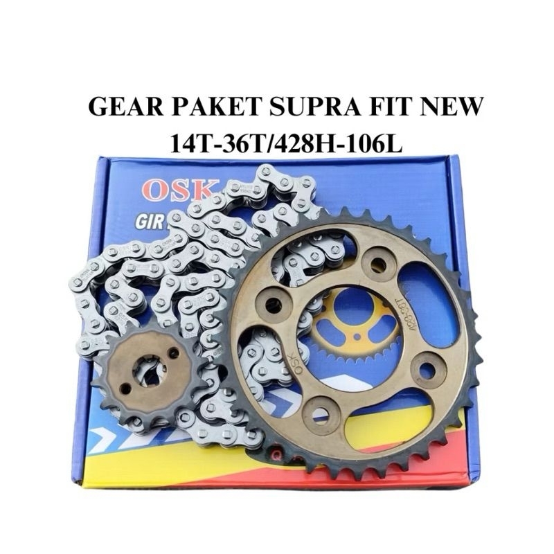 Jual Gear Gir Paket Depan Belakang Set Rantai Supra Fit New Supra X 125 Karisma Revo Lama Old ...