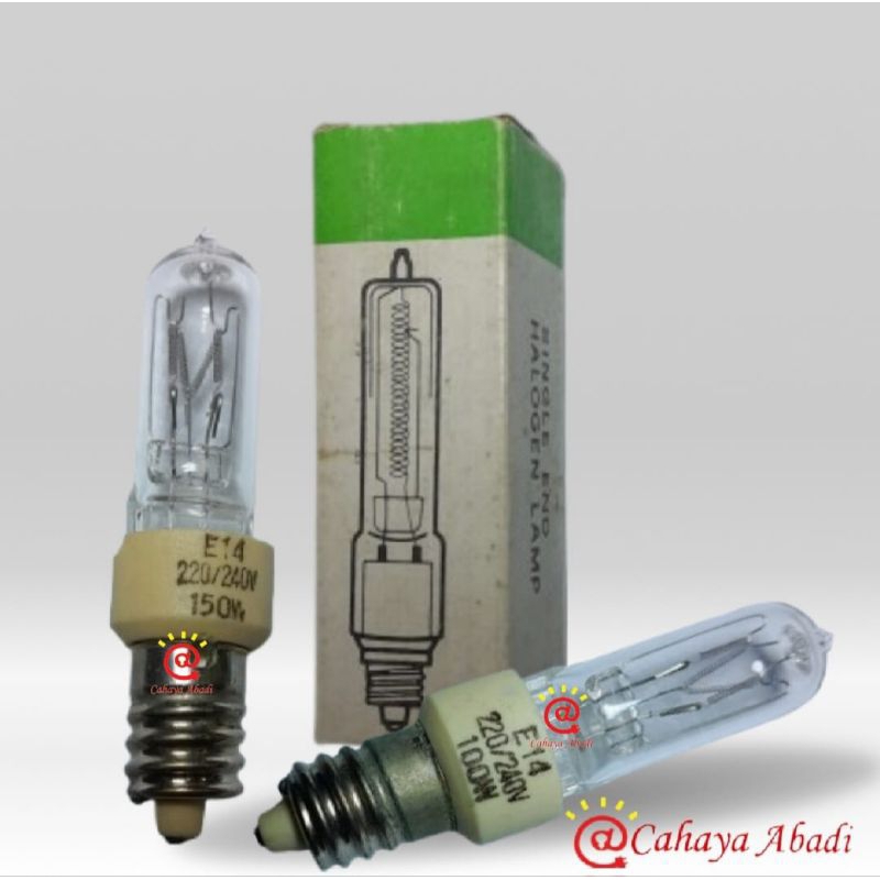 Jual Lampu Halogen E14 100W 150W / Single End Halogen Lampu E14 100 ...