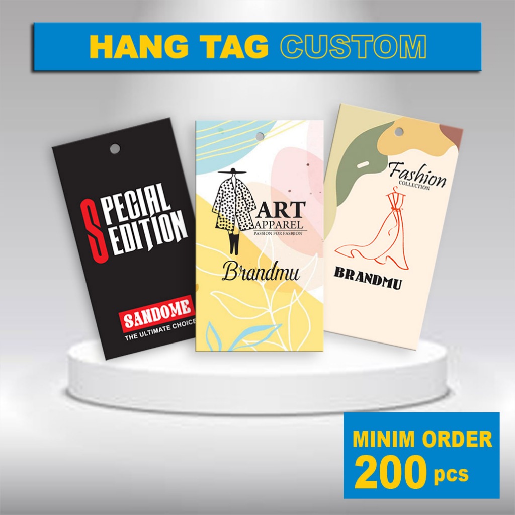 Jual Hang tag custom Gratis tali pin lock | Shopee Indonesia