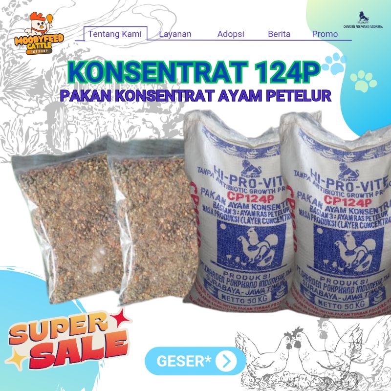 Jual Pur Konsentrat Ayam Ras Petelur 124P PT. Charoen Pokphand - Pakan ...