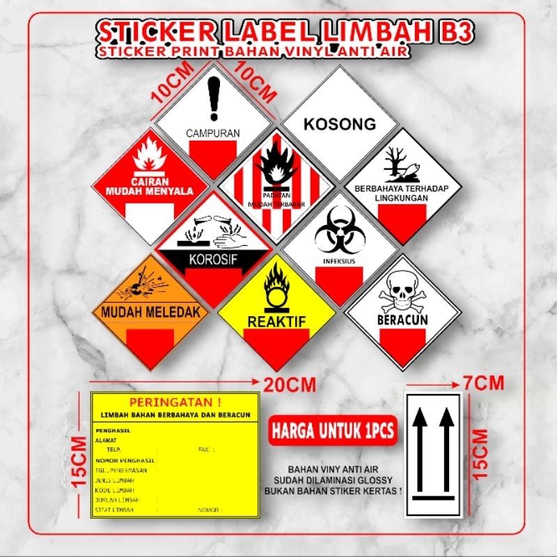 Jual Stiker Printing Sticker Label Simbol Penanda Limbah B3 | Shopee ...