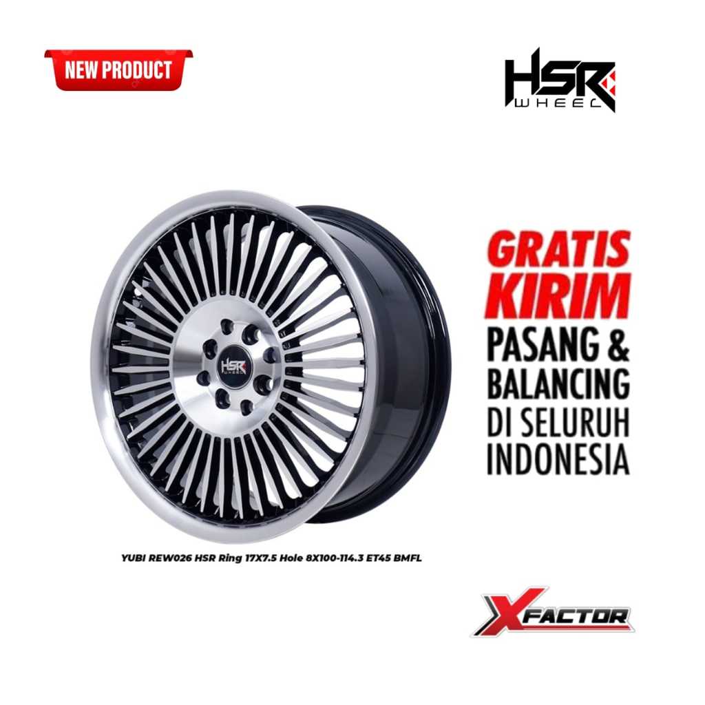 Jual VELG HSR RING 17 HSR YUBI R17X7,5 H 4X100 - 4X114,3 ET 45 BMFL | Shopee Indonesia