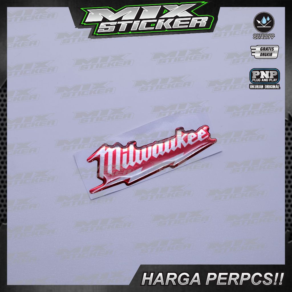Jual Emblem logo milwaukee / emblem timbul milwaukee / sticker ...