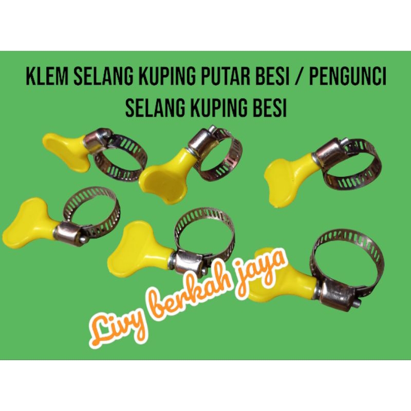 Jual (1pcs)klem selang kuping putar besi / pengunci selang gas ...