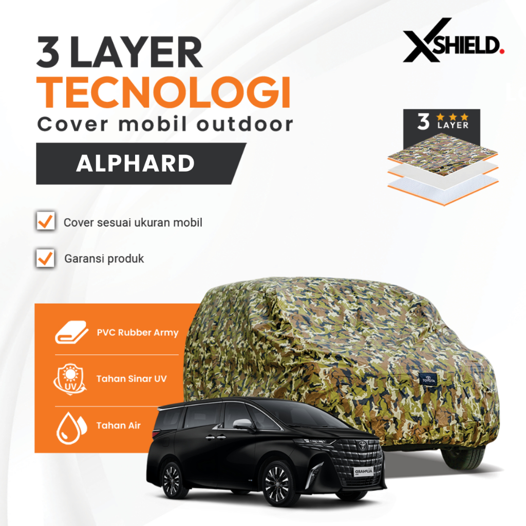 Jual 3 LAYER Cover New Alphard Tipe PVC Rubber ARMY Loreng Sarung ...