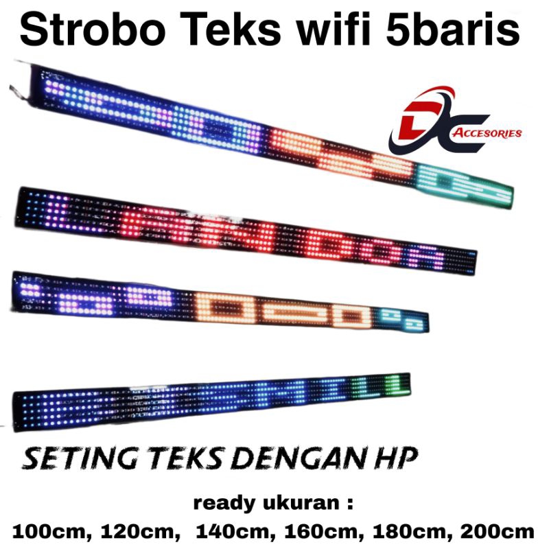Jual BERGARANSI!!!! Strobo Teks 4Baris RGB full animasi Wifi 12v / 24v ...