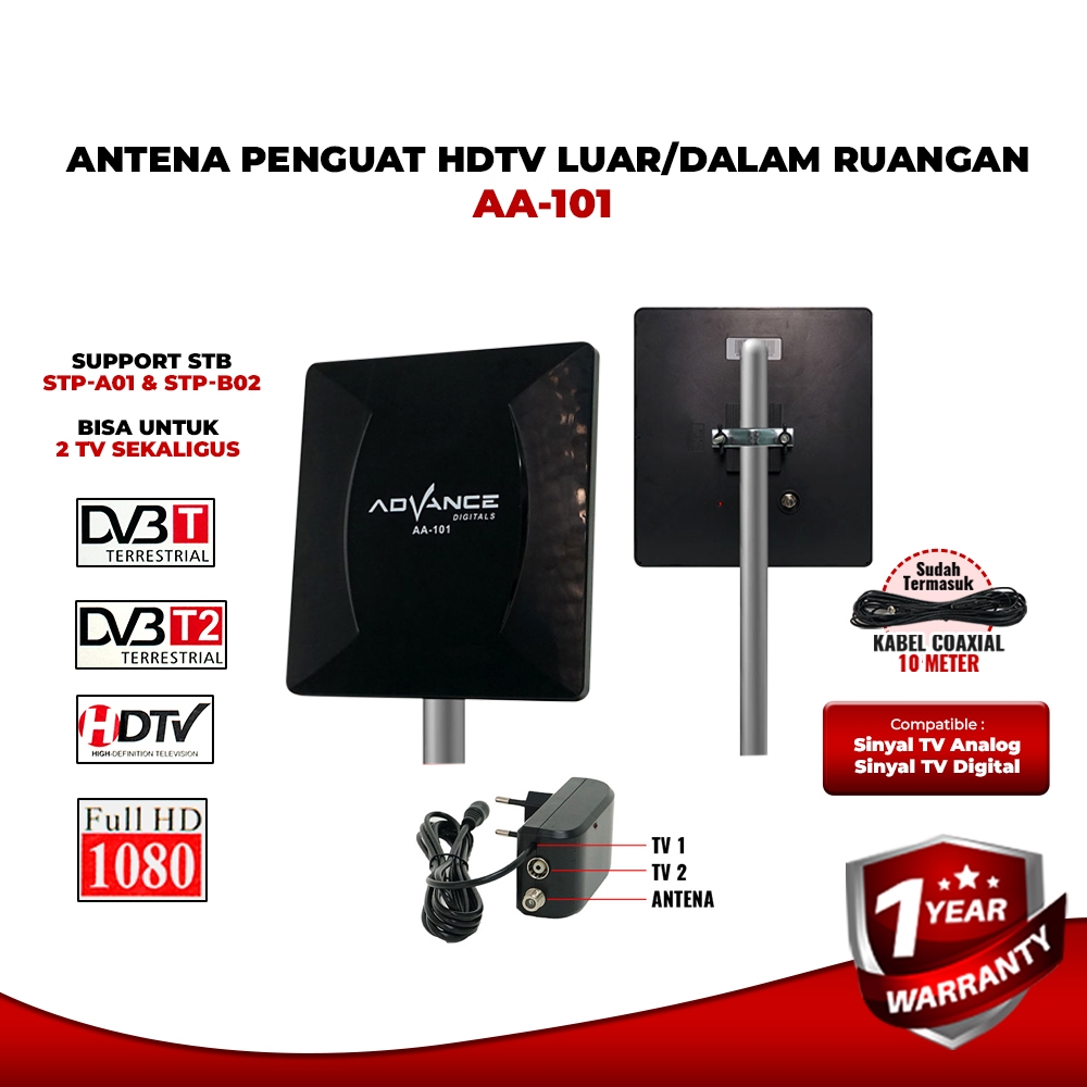 Jual Advance AA-101 Antena Indoor Outdoor Digital Analog DVB-T2 Cocok ...