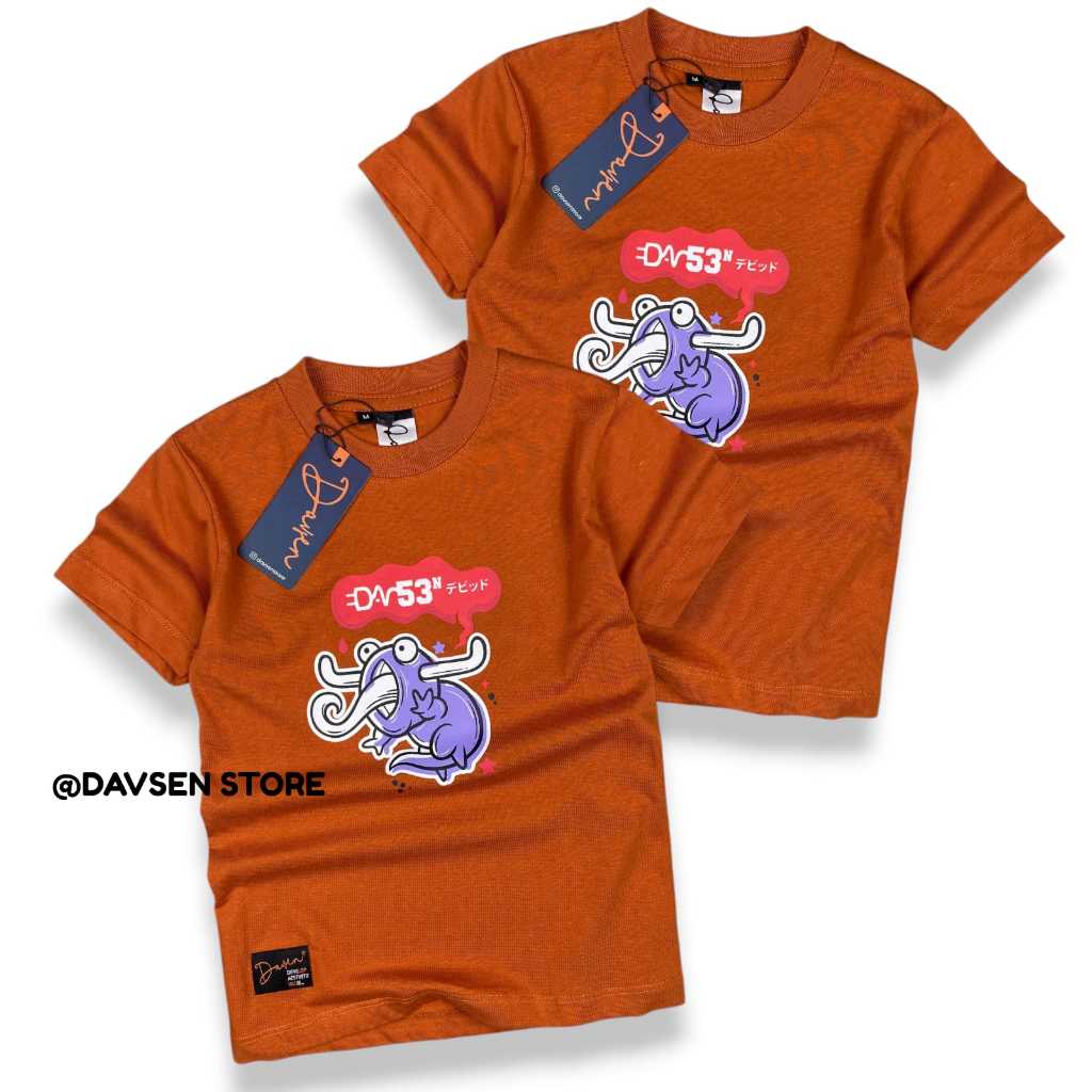 Jual DAVSEN KIDS CUTE DOODLE COKLAT BATA | Baju Kaos Distro Anak Usia 1 ...