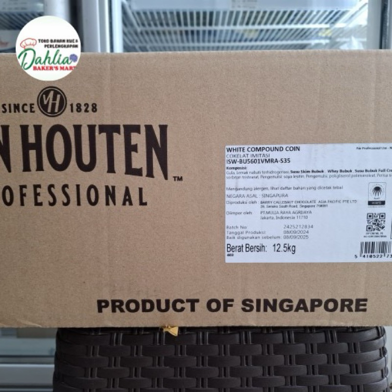 Jual Van Houten Professional WHITE Compound Coins Coklat Koin Kemasan REPACK | Shopee Indonesia