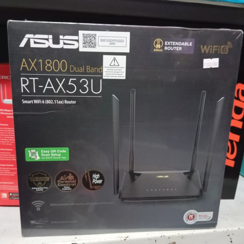 Jual ASUS RT-AX53U SMART WI-FI 6 EXTENDABLE ROUTER AX1800 DUAL BAND ...