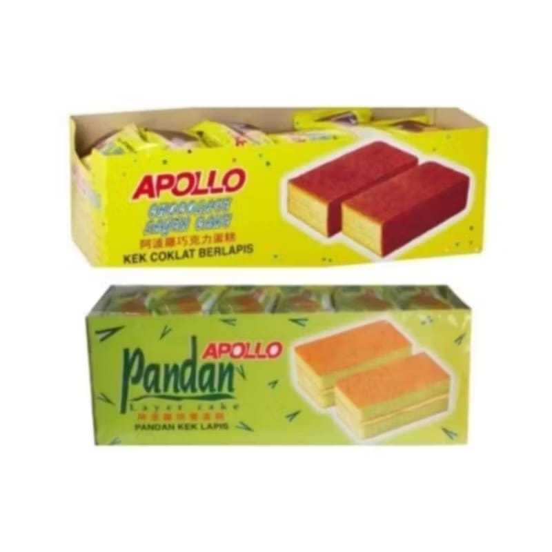 Jual Apollo Layer Cake - Kek Lapis Pandan & Coklat 16g | Shopee Indonesia