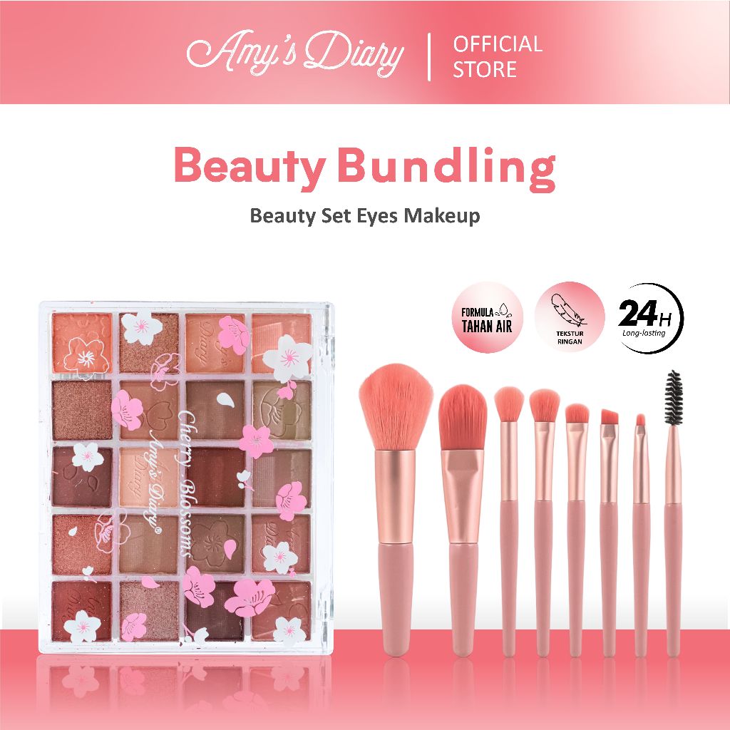 Jual Amy's Diary 5pcs Eye Set Makeup Eyeshadow Cherry Blossoms 20 Color ...