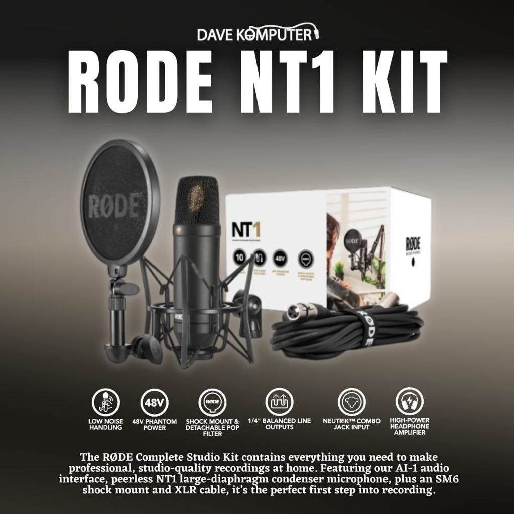 Jual Rode NT1 Kit LARGE-DIAPHRAGM CARDIOID CONDENSER MICROPHONE ...