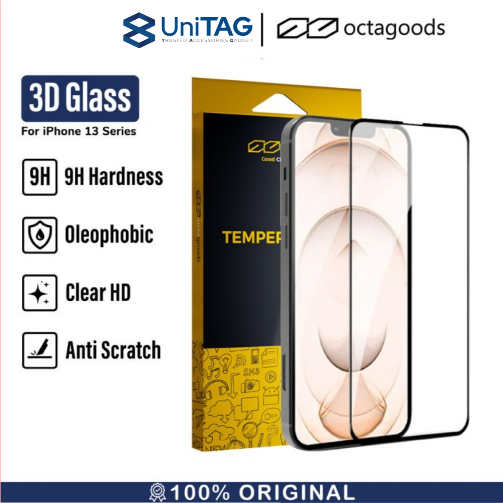 Jual Tempered Glass iPhone 13 Pro Max Mini OCTA Full Cover Clear Glass ...