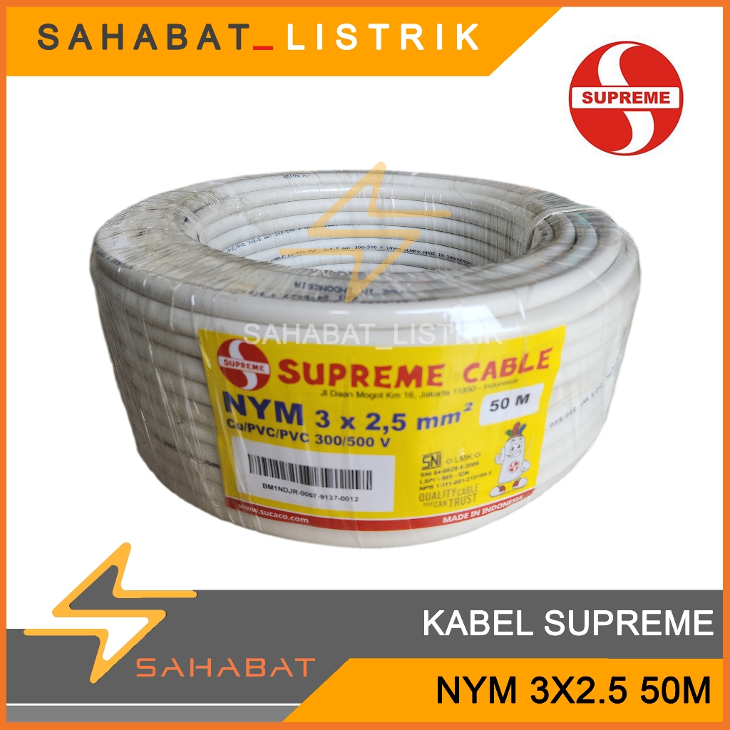 Jual KABEL LISTRIK SUPREME NYM 3X2.5 ROLL 50Meter | Shopee Indonesia
