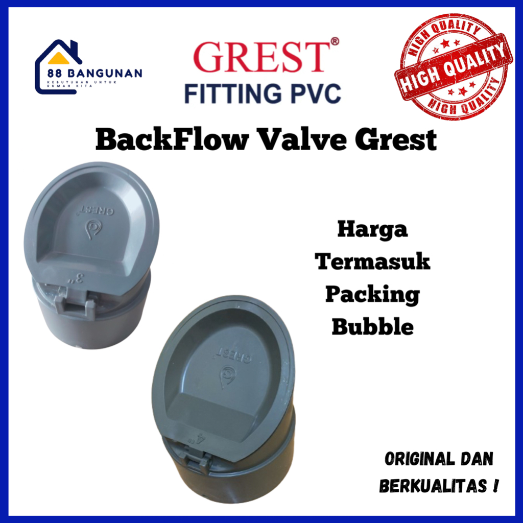 Jual BackFlow Valve GREST 3 4 Inch PVC / BackFlow Valve Anti Bau ...