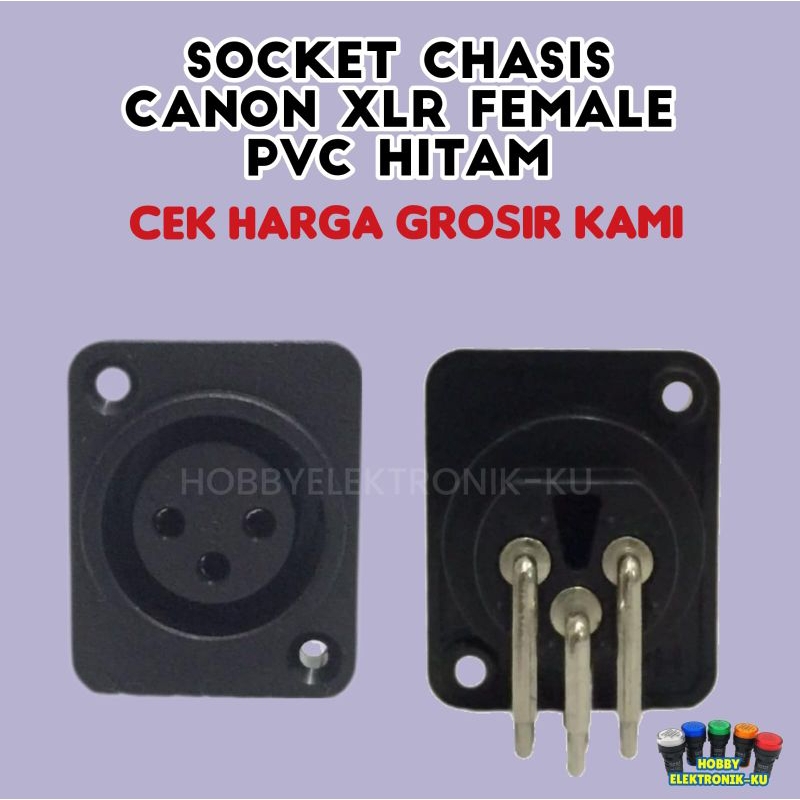 Jual SOCKET CHASIS CANON XLR FEMALE PVC HITAM | Shopee Indonesia