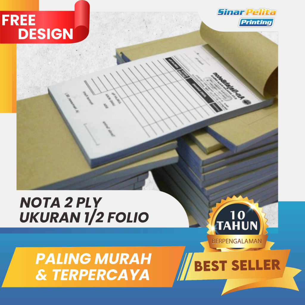 Jual GRATIS DESAIN Nota ukuran 1/2 folio 2 ply | Shopee Indonesia