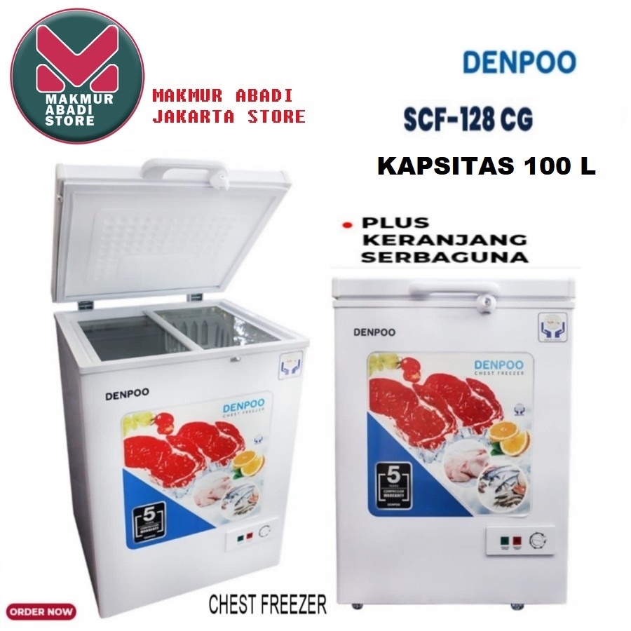Jual CHEST FREEZER DENPOO, 100 LITER - SCF 128CG | Shopee Indonesia