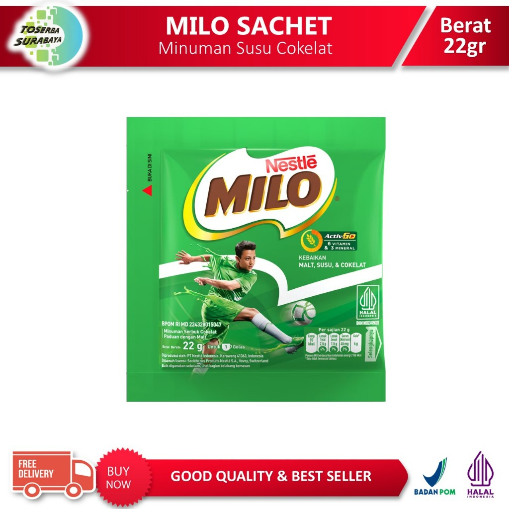 Jual MILO Sachet 22gr (Per Sachet) / Susu MILO ACTIV GO (Tersedia Harga ...
