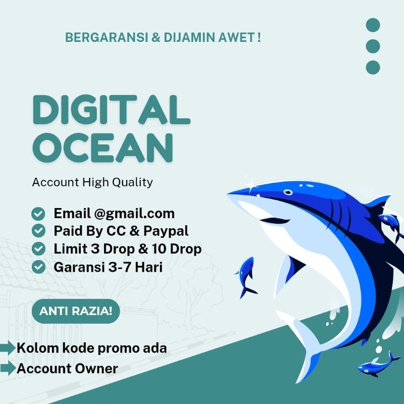 Jual [NEW] AKUN DIGITAL OCEAN MURAH - HIGH QUALITY ( DIJAMIN AWET ...