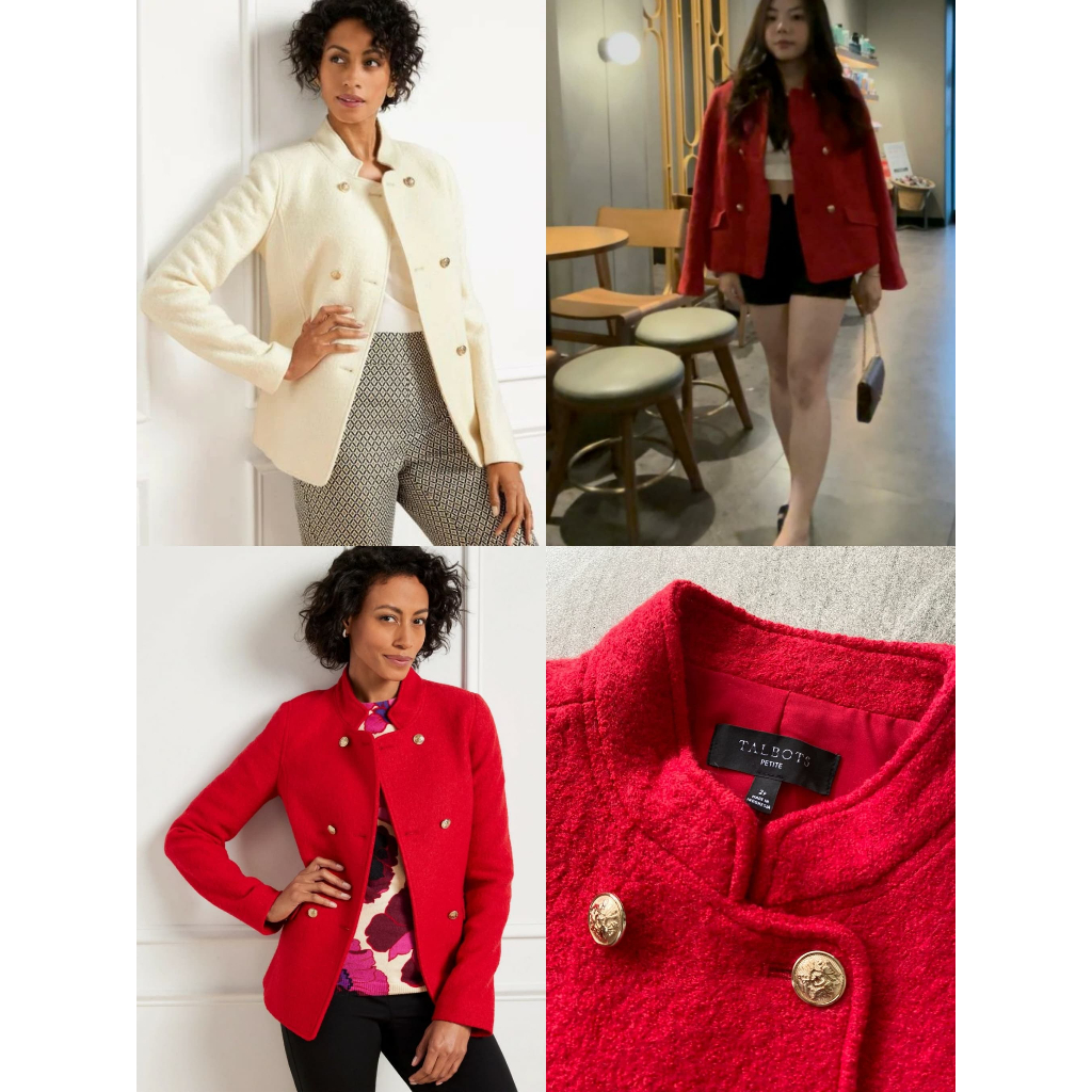 Jual Talbots Double Breasted Boiled Wool Blend Coat - 5952 | Shopee ...