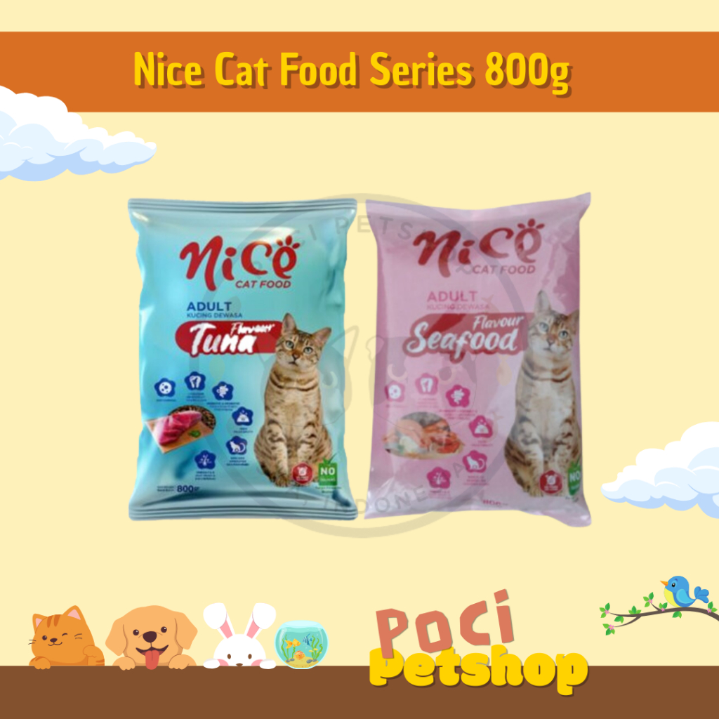 Jual Nice 800 gr Cat Food Series Makanan Kucing Seafood Tuna Flavour ...
