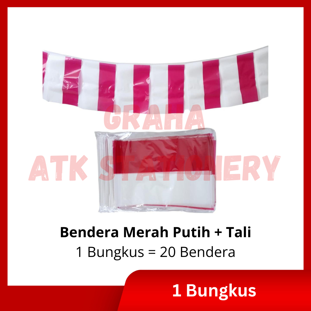 Jual [1 Bungkus] Bendera Merah Putih + Tali Siap Pakai / Hiasan ...