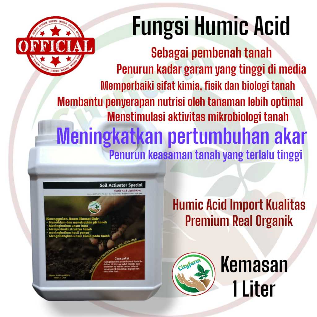 Jual Pupuk Asam Humat Cair Soil Activator Humic Acid Pembenah Tanah Import Premium 1 Liter ...