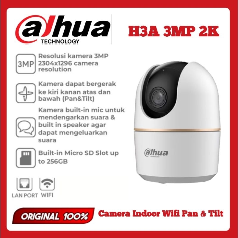 Jual Dahua Wifi Hero a1 3MP H3A Indoor WiFi Rotate IP CameraWireless ...