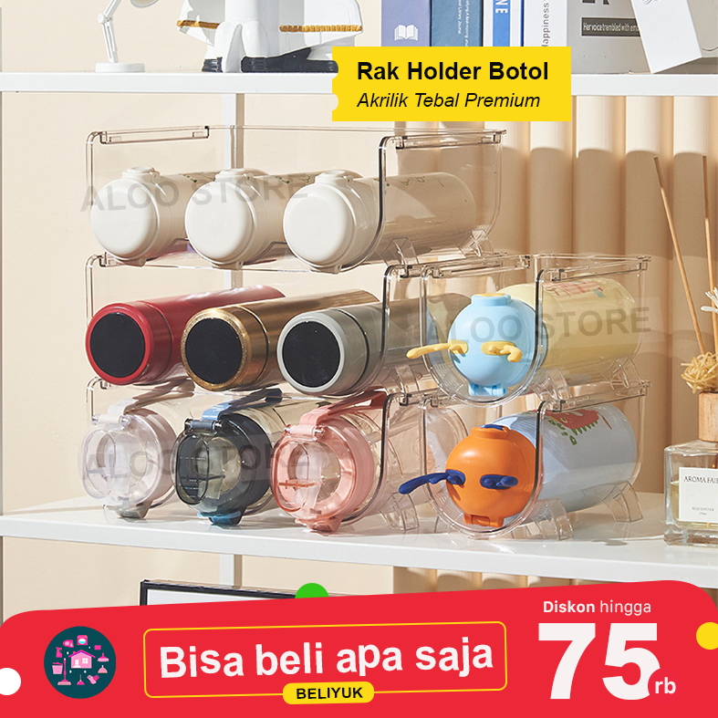 Jual Bottle Organizer Acrylic Tempat Penyimpan Botol Minuman Rak Storage Tumblr Dapur Holder ...