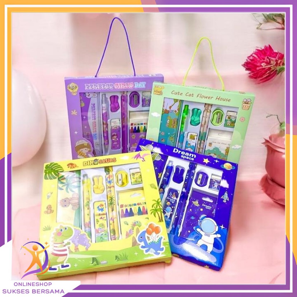 Jual OSB Alat Tulis Set 9 In1 Stationery Karakter Lucu Set Perlengkapan ...