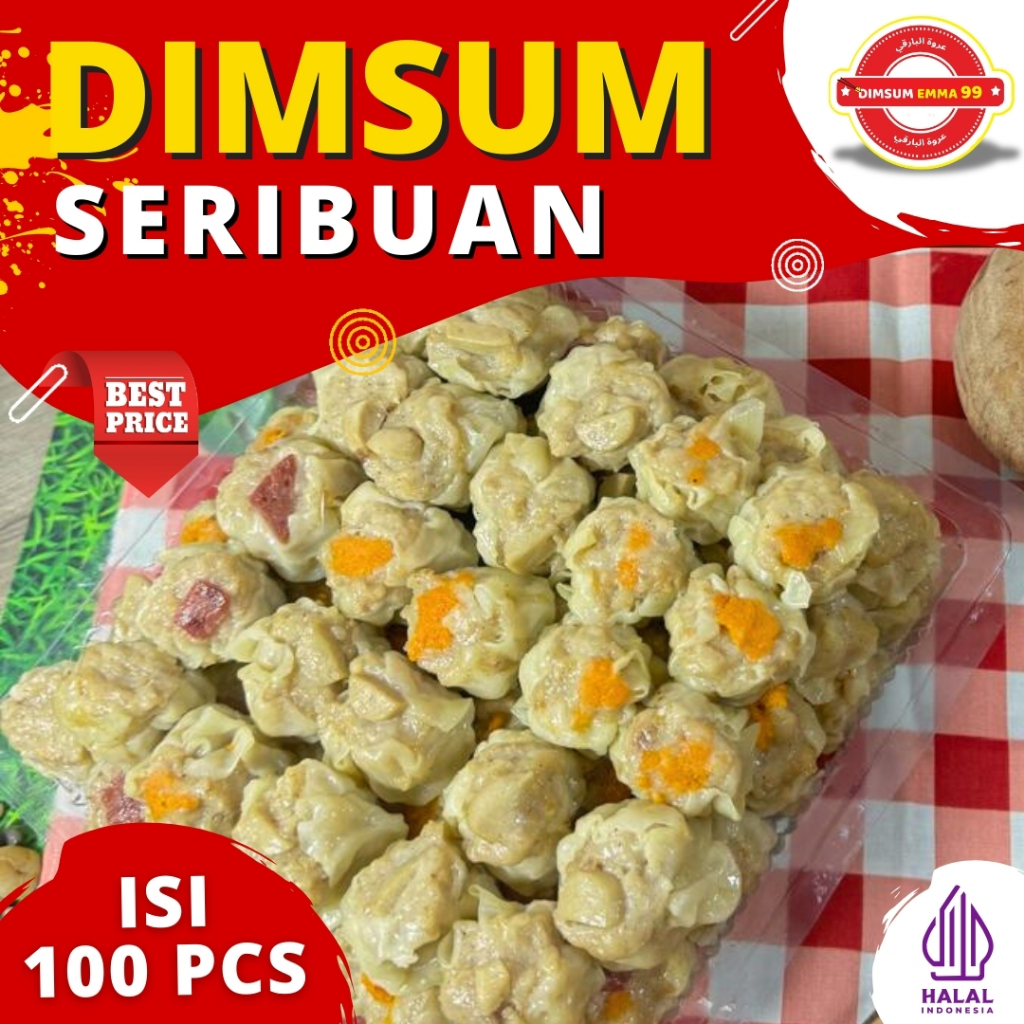 Jual Dimsum Seribuan isi 100 pcs Frozen Food Halal Gratis Saos Merah ...