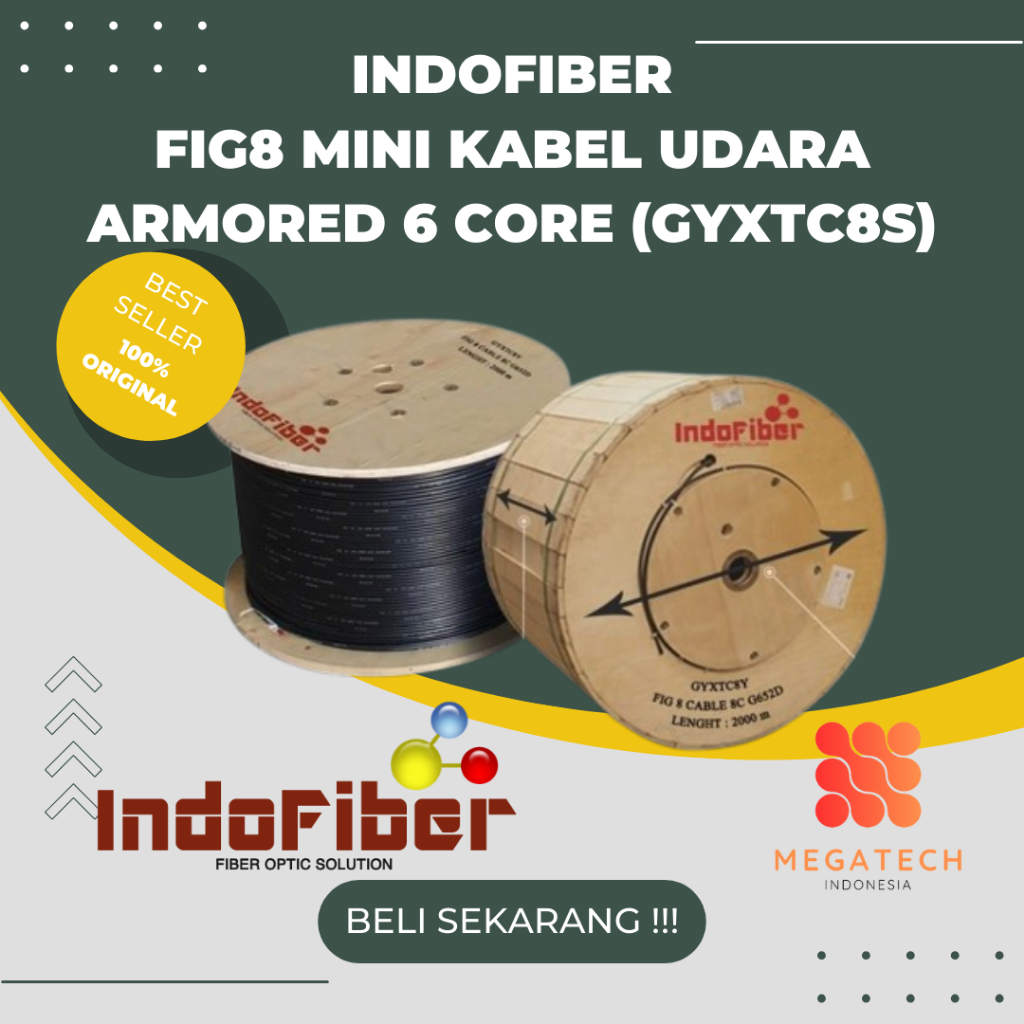 Jual INDOFIBER FIG8 MINI Kabel udara ARMORED 6 CORE (GYXTC8S) | Shopee Indonesia
