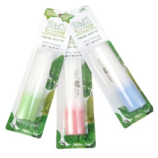 Jual MENTHOL ABC STICK 2 IN 1 INHALER DAN OBAT GOSOK 3 GR / ABC MENTHOL ...