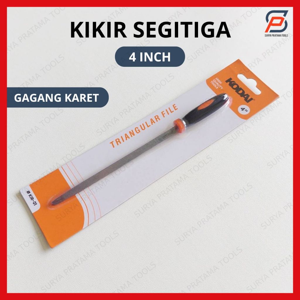 Jual Kikir Segitiga Gagang Karet 4 Inch Kikir Gergaji Kodai - Taper ...