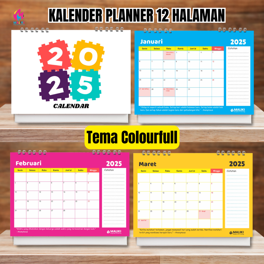 Jual KALENDER MEJA 2025| Kalender Duduk 2025 Spiral | Schedule ...