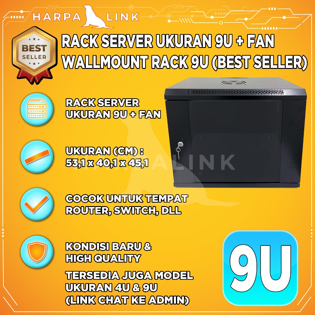 Jual Wallmount Rack Server 9U / Wallmount Rack 9U / Rak Server Ukuran ...