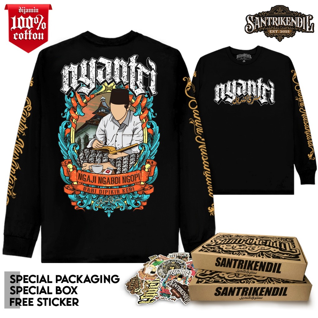 Jual KAOS NYANTRI DISTRO SANTRI KUALITAS PREMIUM 100% COTTON COMBED 24s ...