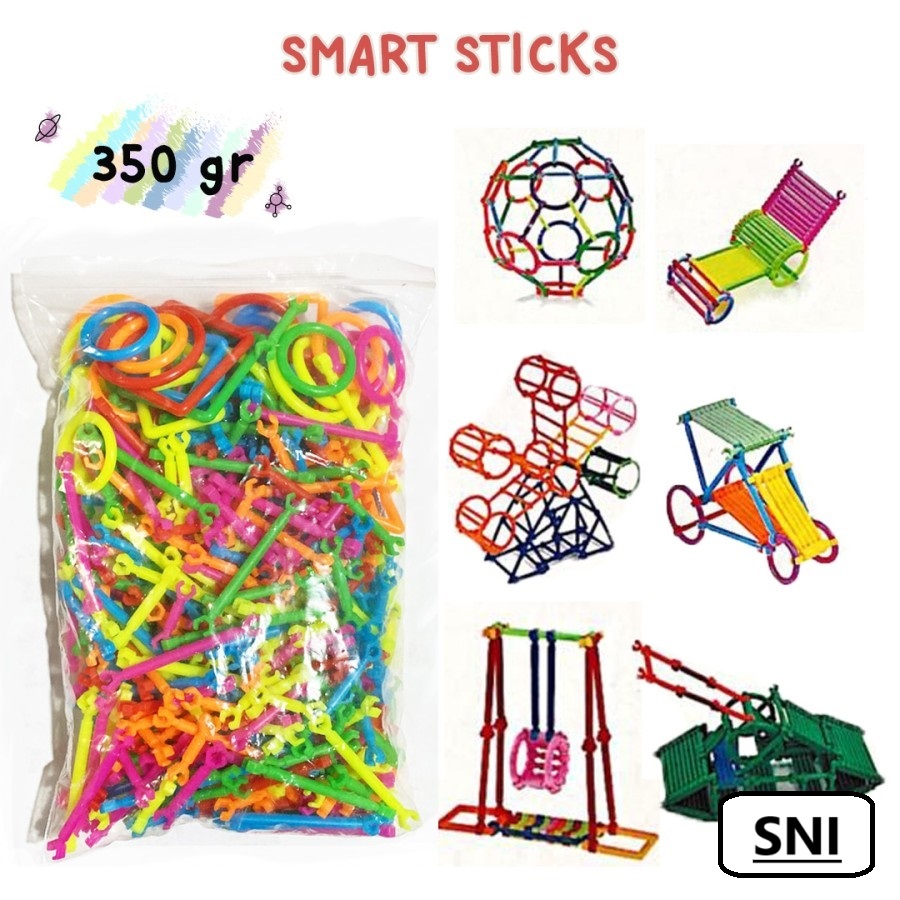 Jual PREMIUM TOYS Mainan Anak DIY Smart Sticks 350 Gram Edukasi Stik ...