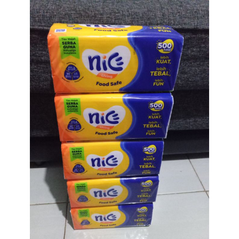 Jual tissue nice 500 sheet 2ply tisu paket isi (5pcs) | Shopee Indonesia
