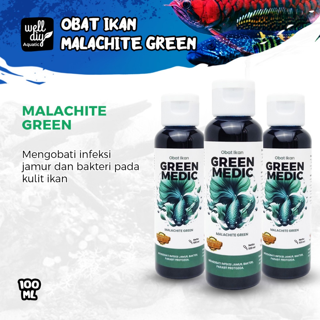 Jual Obat Ikan Hias Cupang Koi Koki Tetra Malachite Green Obat Jamur ...
