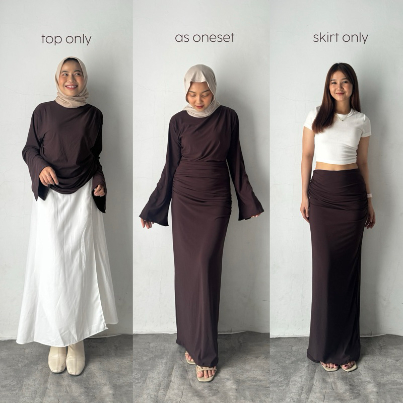 Jual BYACLOTH - Kiyo Series Setelan Oneset - Rok Kerut - Blouse Kerut ...