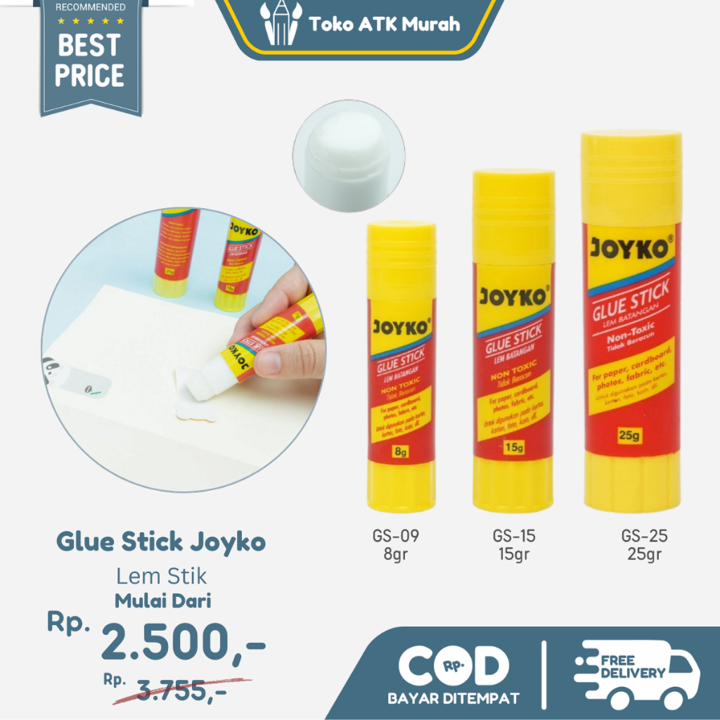 Jual Lem Stik 8gr Joyko - Glue Stick GS-09 | Lem Kering Sekolah ...