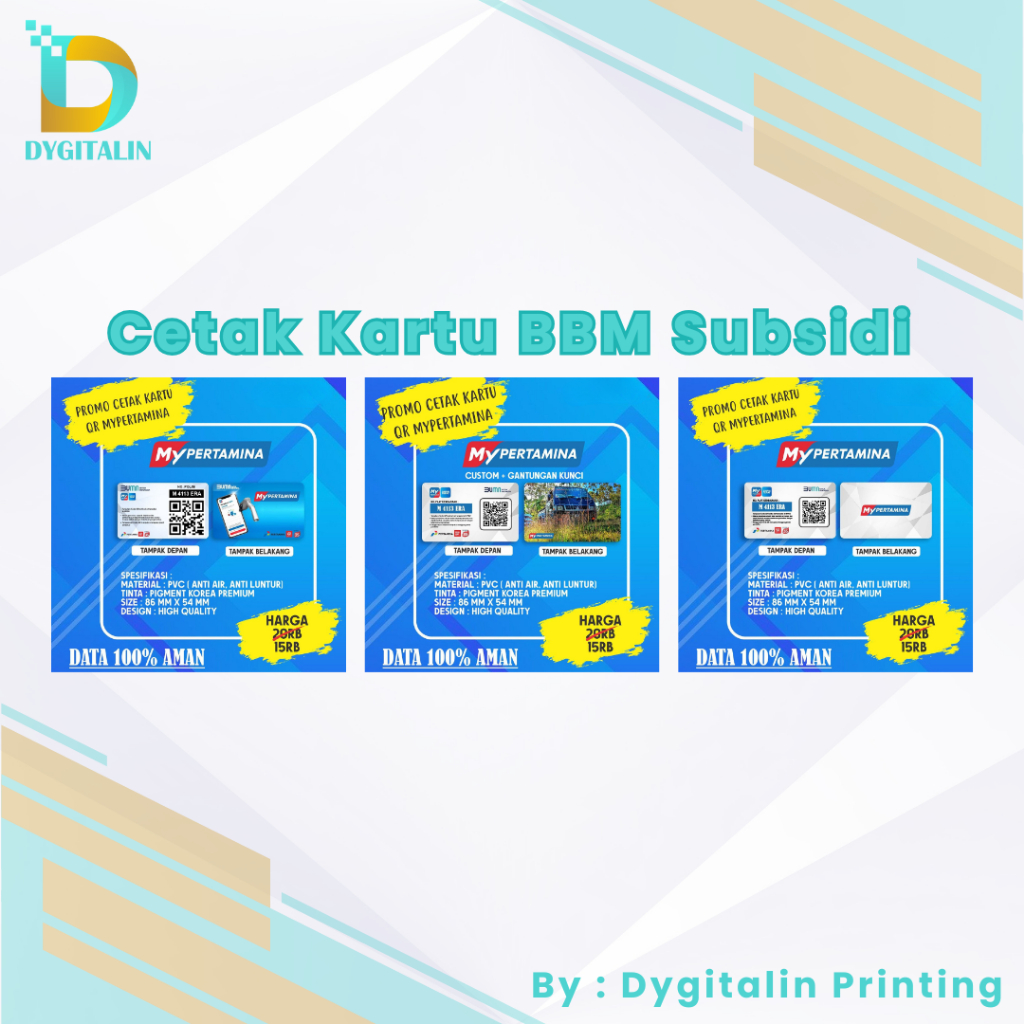 Jual Cetak Kartu BBM Subsidi My Pertamina. Satuan bisa desain sendiri | Shopee Indonesia