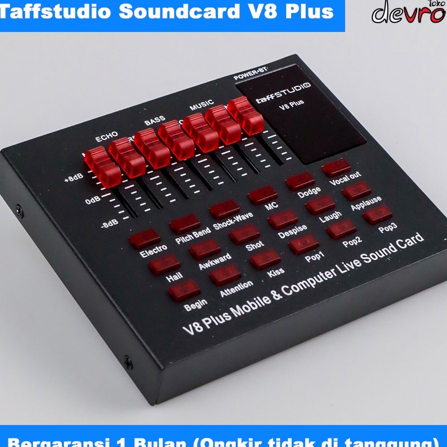 Jual In Stock TaffStudio USB External Soundcard V8 PLUS Bluetooth Audio Sound card V8 PLUS Mixer ...