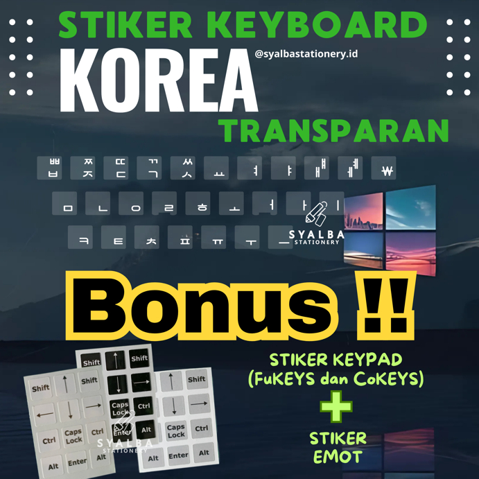 Jual Stiker Keyboard Huruf Hangeul Transparan untuk PC dan Laptop: Lucu ...