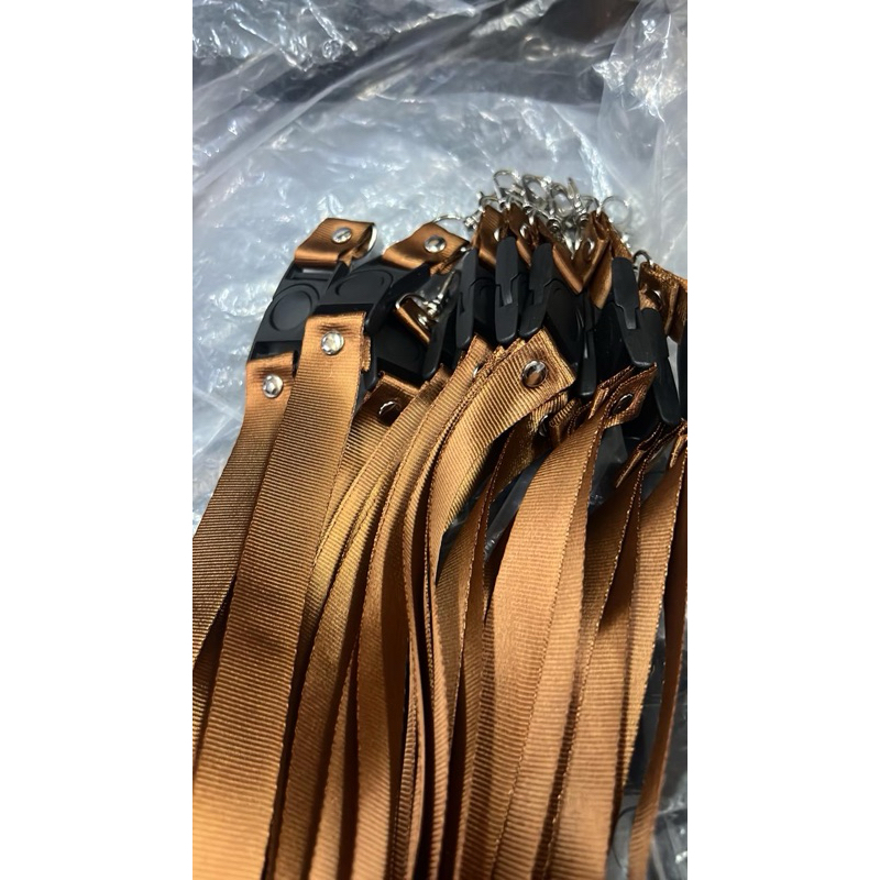 Jual Tali Nilon 2cm COKLAT , lengkap Kait Stopper Lanyard buat kait ...